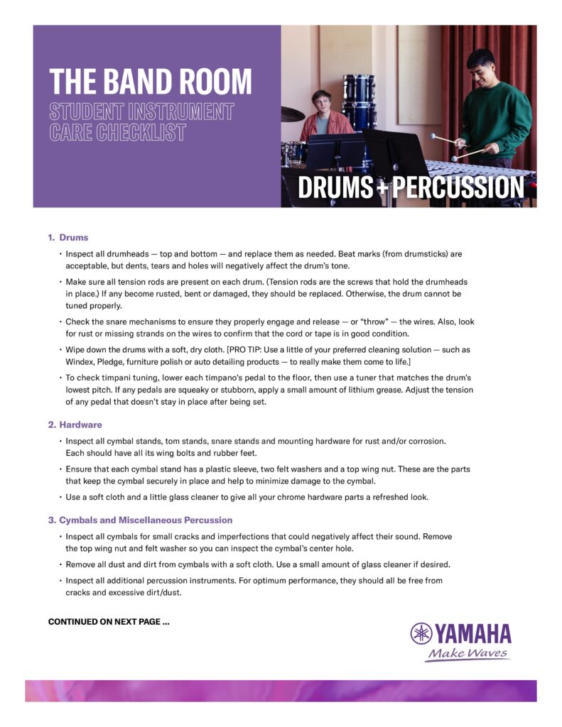 Off-Season Care and Maintenance for Percussion Instruments - Yamaha Music