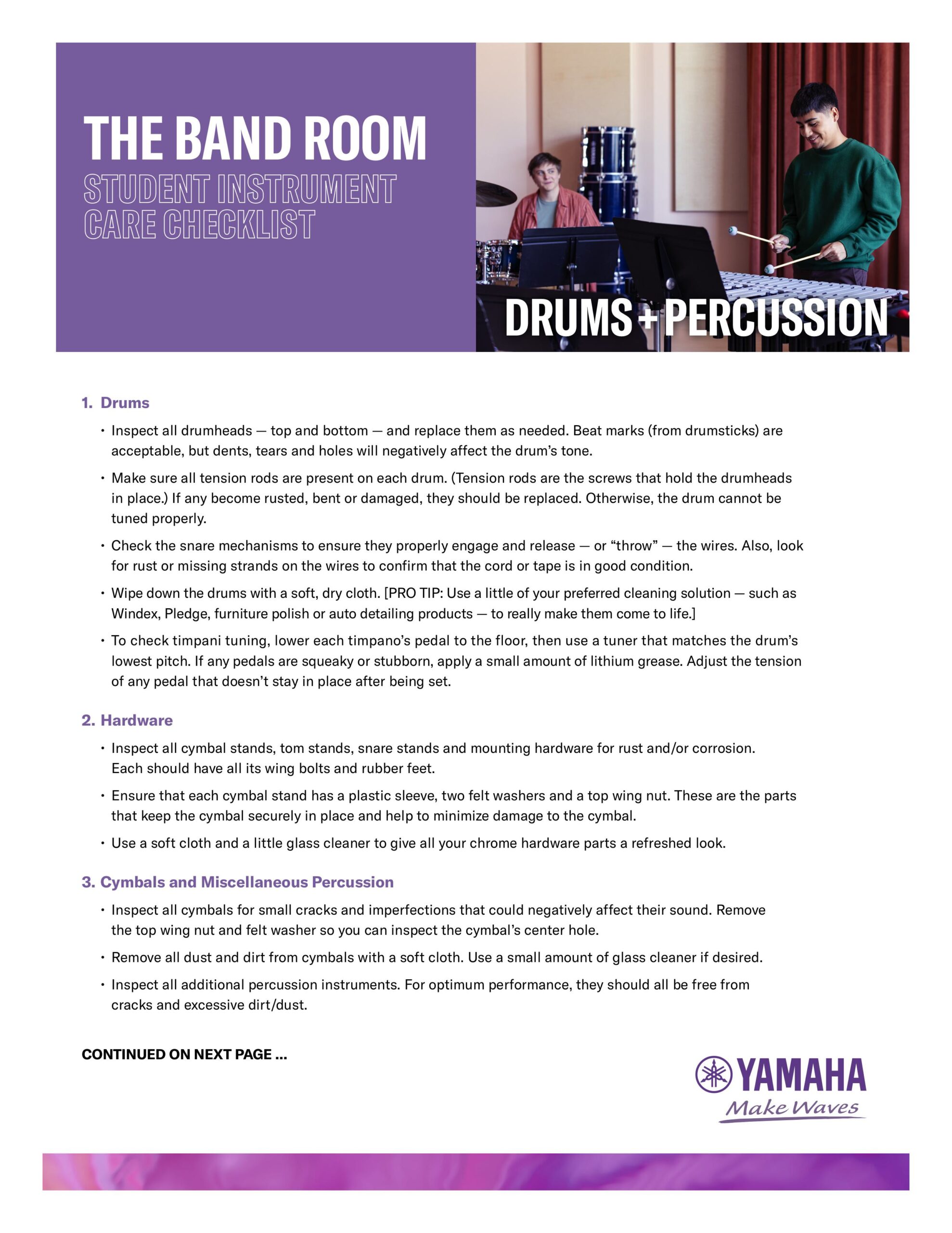 Off-Season Care and Maintenance for Percussion Instruments - Yamaha Music