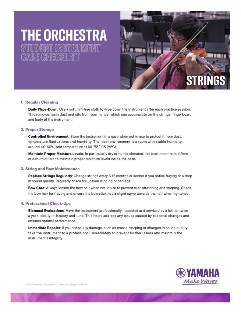 General Care for Your Stringed Instrument - Yamaha Music